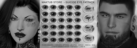 Second Life Marketplace - DEMO Maktub Store - Suicide Eye Fatpack